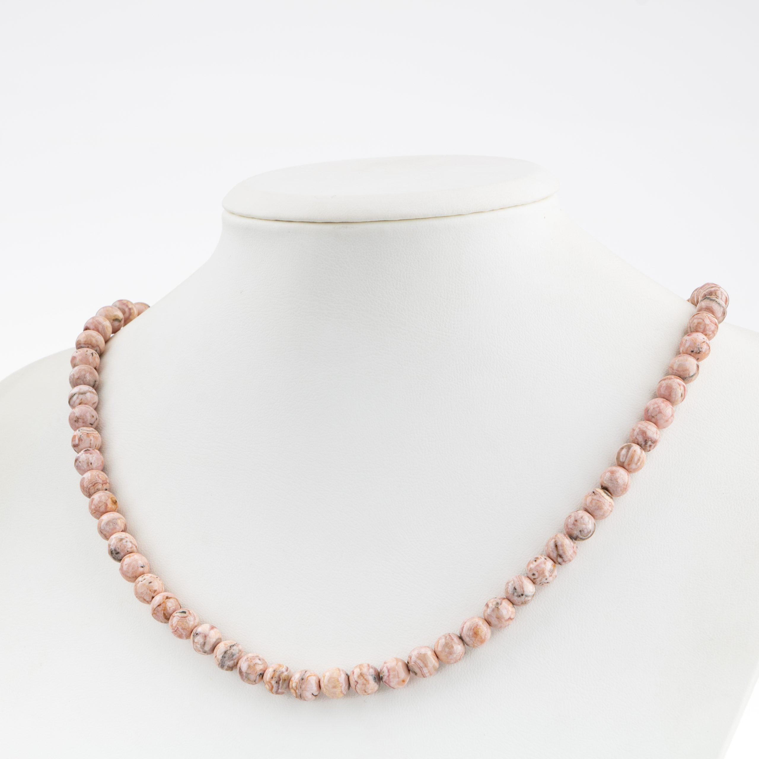 Rodokrosit Doğal Taş Kolye – 6 mm Dizi, Unisex Tasarım – Pirtash